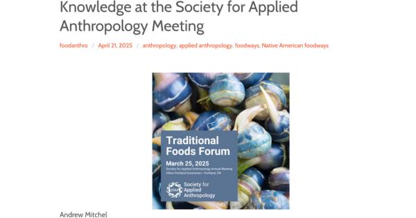 New Article on FoodAnthropology! | Department of Anthropology